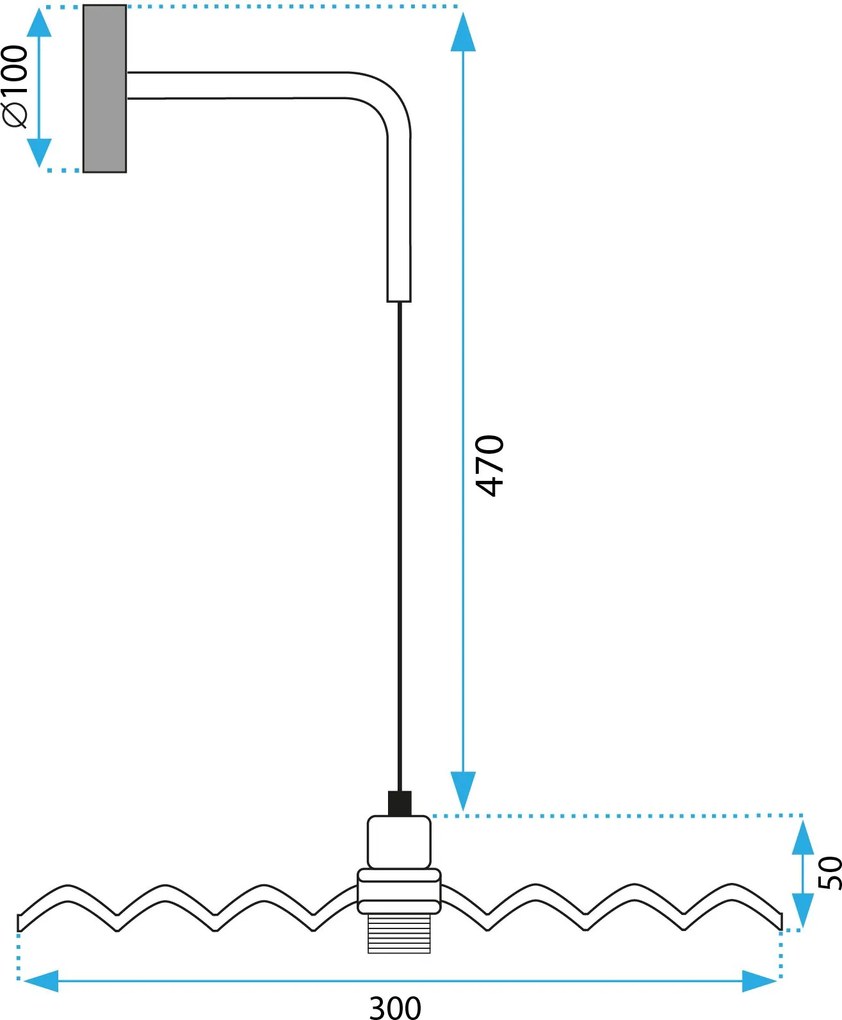 Toolight Toolight, nástěnné svítidlo 30cm APP1356-1W, zlatá matná, OSW-05666