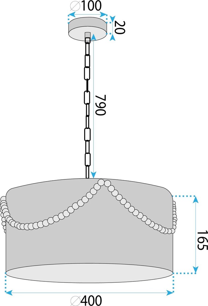 Toolight Toolight, stropní svítidlo 40cm, 1xE27, APP1741-1CP, přírodní hnědá, OSW-05123