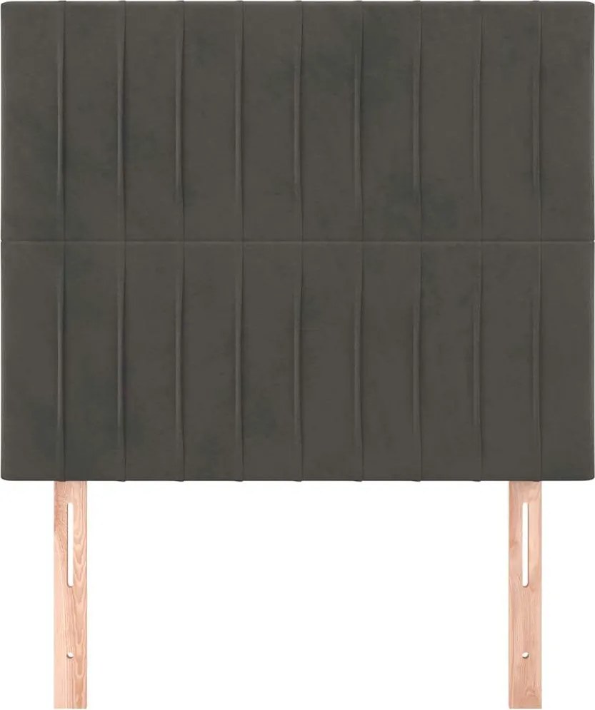 Čelo postele tmavě šedé 80x5x118/128 cm sametové 3116601