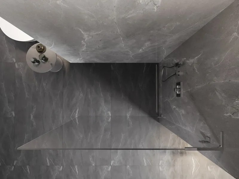 Mexen, Mexen Lunar L sprchová stěna pravá 100 x 200 cm, průhledná 8 mm, chrom - 830L-100-000-01-00-P