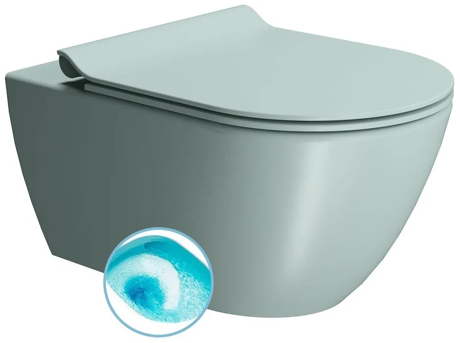 GSI GSI, PURA závěsná WC mísa, Swirlflush, 36x55cm, ghiaccio dual-mat, 881515