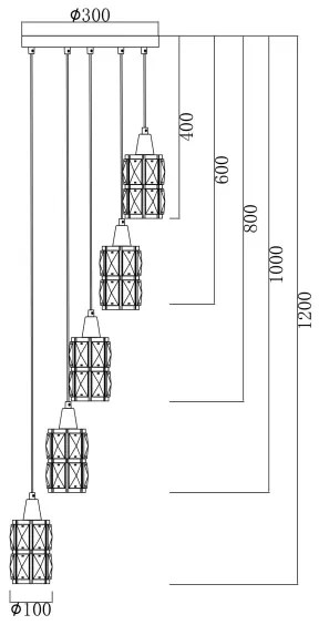 Globo 15760-5 - Lustr na lanku WOLLI 5xE14/40W/230V