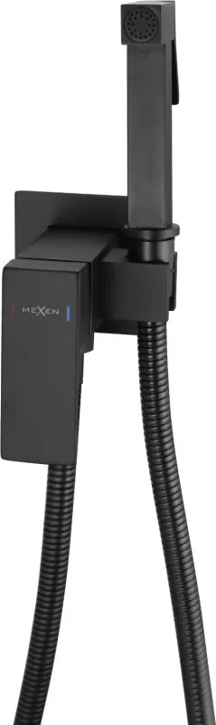 Mexen Cube, podomítková bidetová baterie s ruční sprškou, černá matná, 7599150-70
