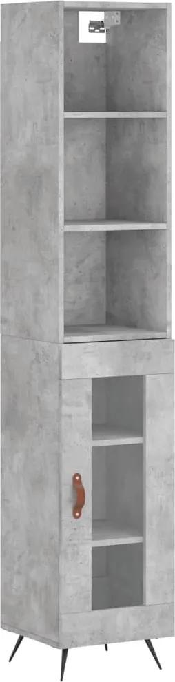 vidaXL Skříň highboard 34,5 x 34 x 180 cm kompozitní dřevo [3189865] Barva: Betonová šedá