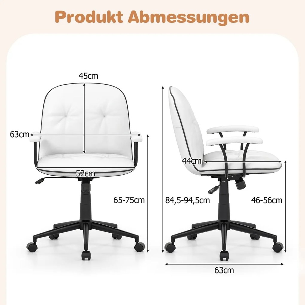 Costway Kancelářská židle ergonomická psací židle z umělé kůže