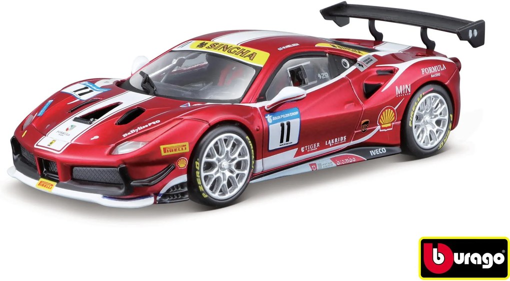 Kovový model bburago 1:24 ferrari racing 488 challenge 2017