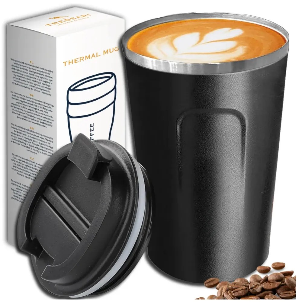 Camerazar Termoska na kávu COFFEE airtight, chirurgická ocel a pevný plast, 510 ml, 17 cm výška