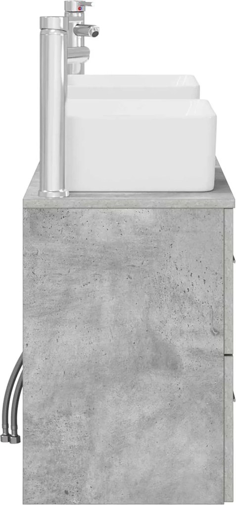 Sada koupelnových skříněk 3 ks Betonově šedá 53 x 34,5 x 63 cm 3405854