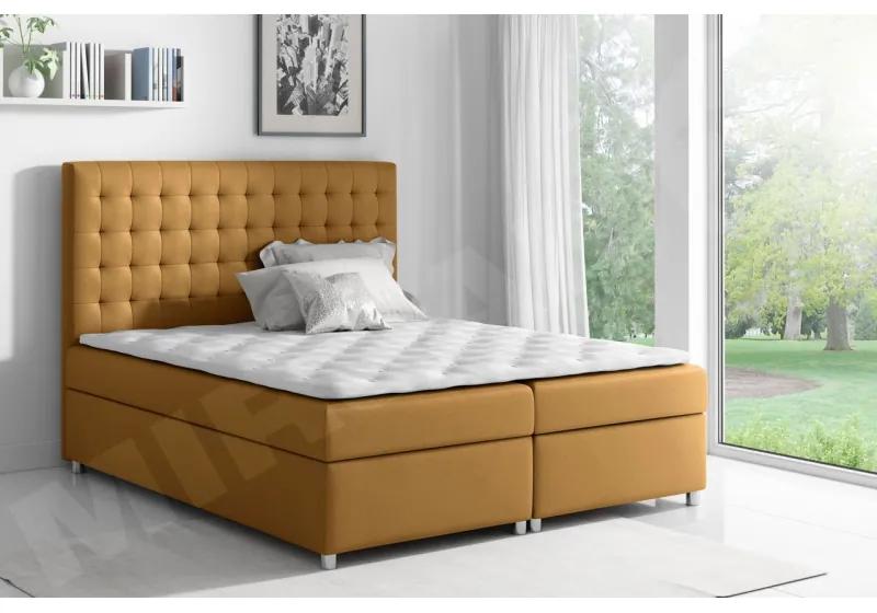 Kontinentální postel Alfi, Rozměr postele: 140x200, Barva:: ekokůže Soft 017 (bílá)