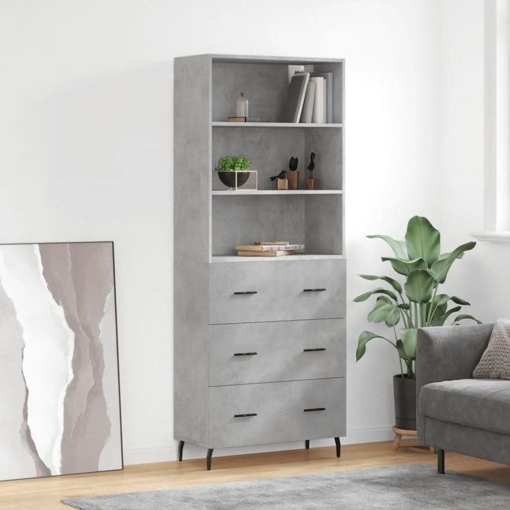 vidaXL Skříň highboard 69,5 x 34 x 180 cm kompozitní dřevo [3189404] Barva: kouřový dub