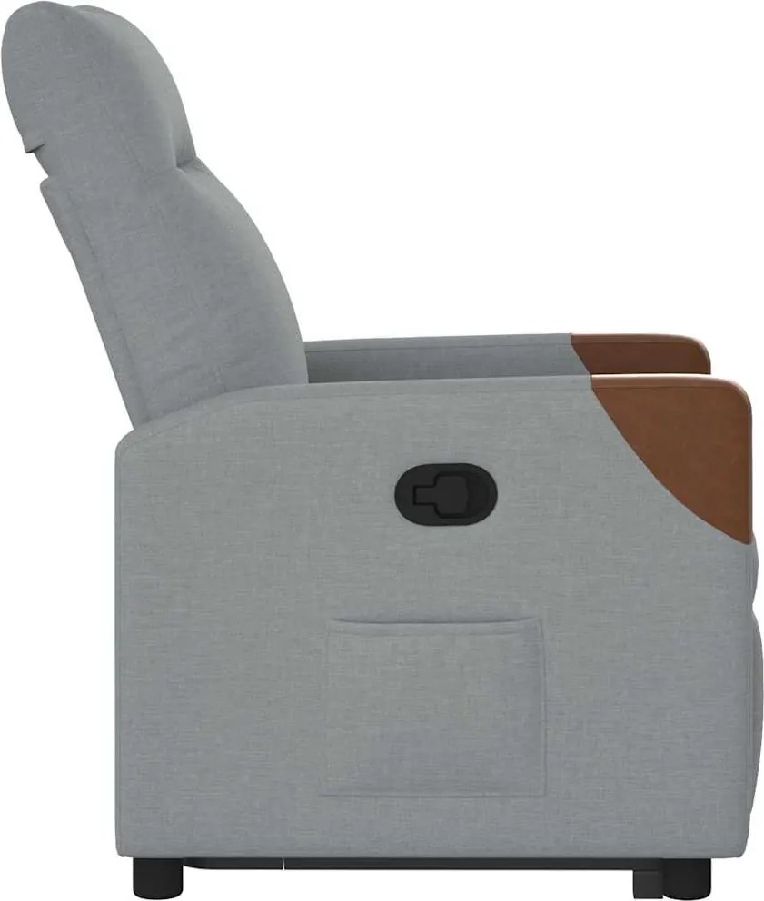 Zvedací polohovací křeslo světle šedé textil 3324006