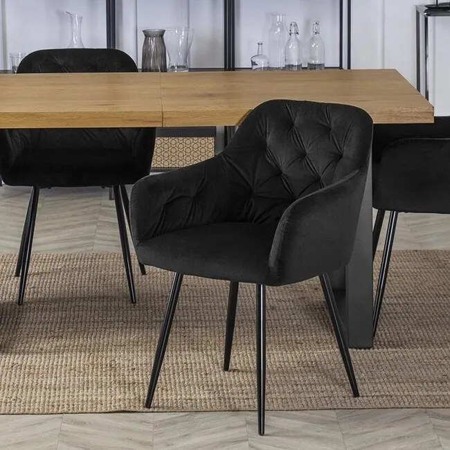 Designová jídelní židle Ravenna černá velur