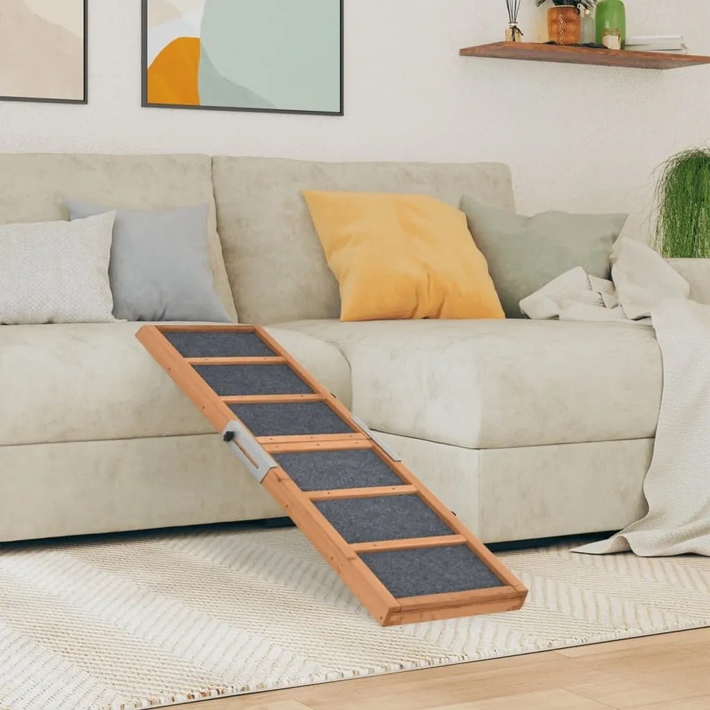 vidaXL Rampa pro psy 120 x 30 cm masivní jedlové dřevo [172419] Barva: Šedá