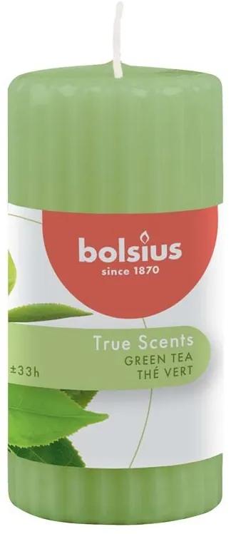 Bolsius Aromatic 2.0 Válec rýhovaný 60x120mm Green Tea, vonná svíčka