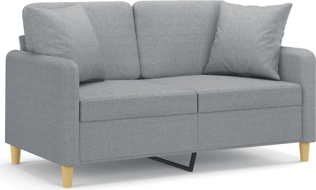 2místná pohovka s polštáři světle šedá 120 cm textil 3200901