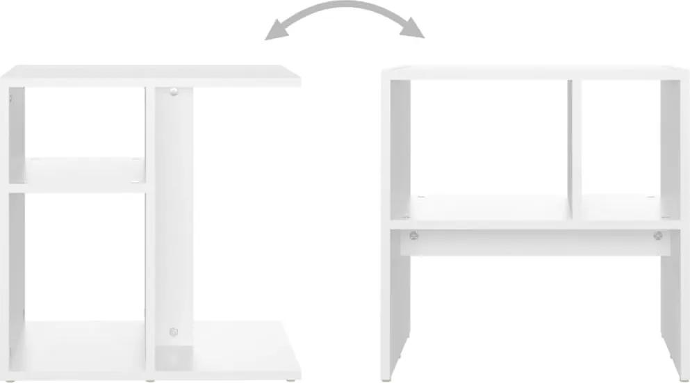 vidaXL Odkládací stolek 50 x 30 x 50 cm dřevotříska [803020] Barva: bílá s vysokým leskem