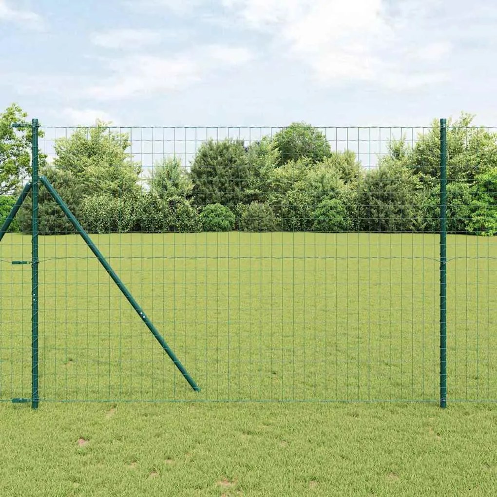 Euro plotové kotvení 10 x 1,5 m Ocel potažená PVC Zelená 3350352
