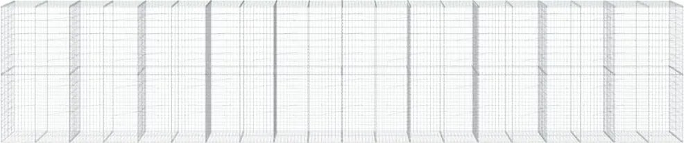 Gabionový koš s víkem 1 000 x 100 x 200 cm pozinkované železo 3295243