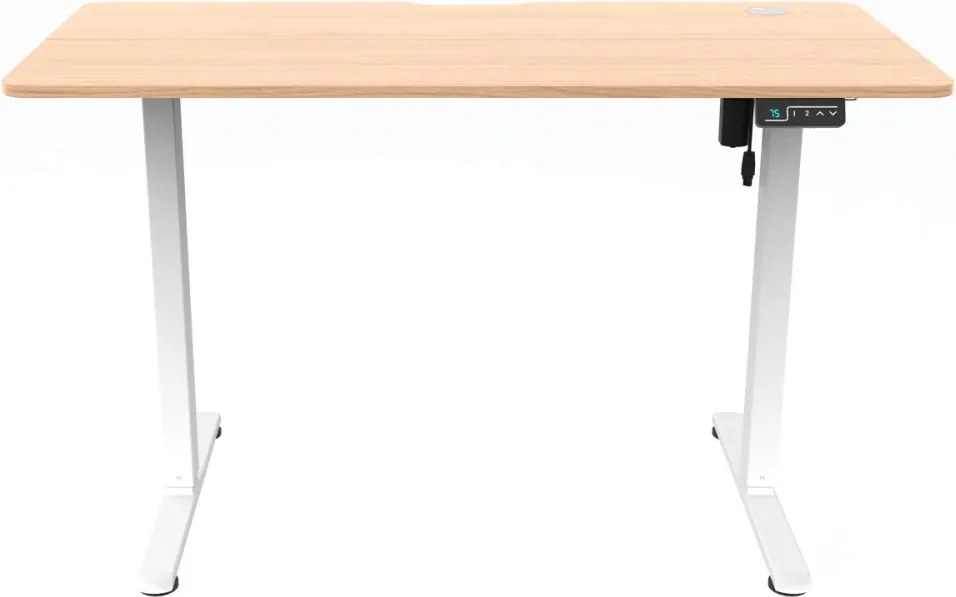 Autronic Elektricky nastavitelný pracovní stůl ELEVATE – bílá, dekor dub, 120x60 cm
