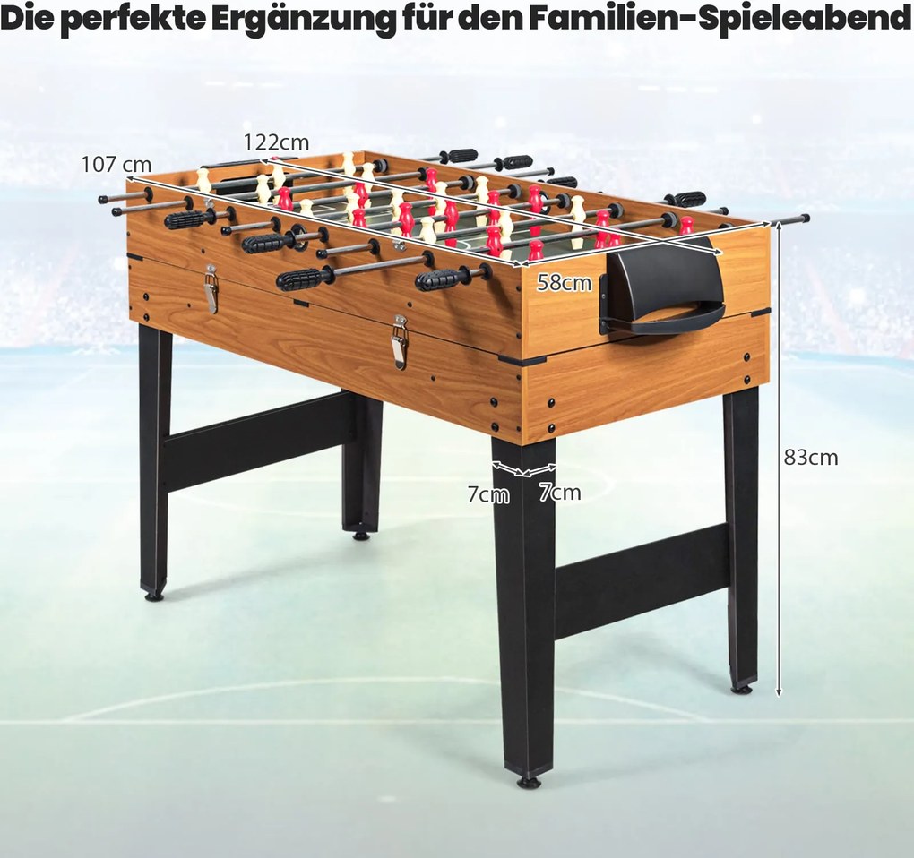 Costway 3 v 1 Multifunkční hrací stůl stolní fotbálek se stolním fotbalem