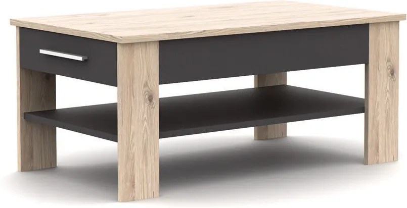 Konferenční stůl Vladan 58×100 cm – dub sonoma/grafit