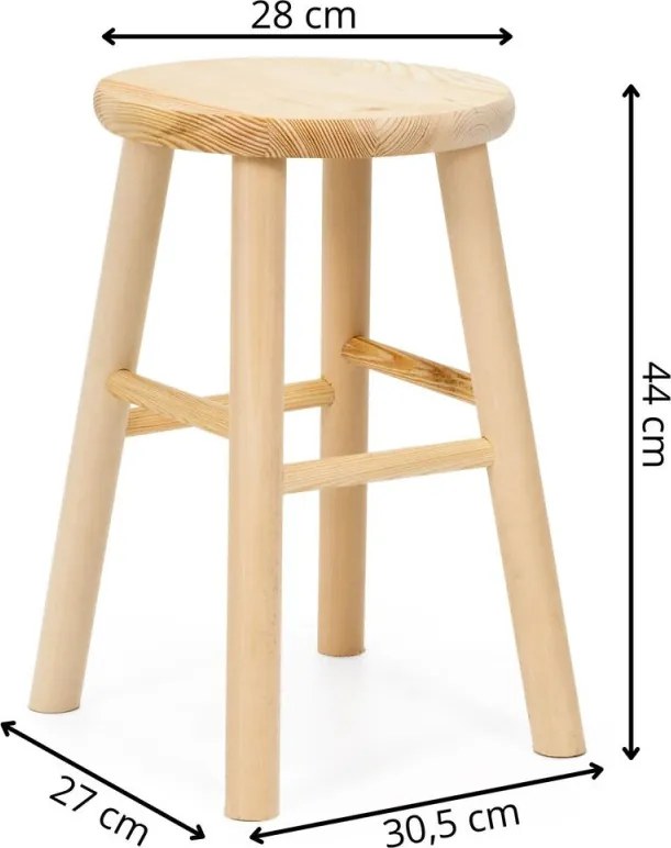 Dřevěná stolička kulatá SPRINGOS WF0003