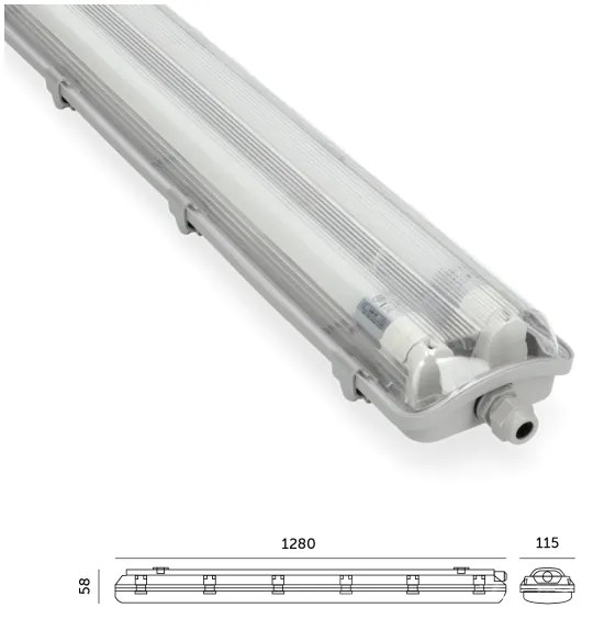 Brilagi -LED Tech. zářivkové svítidlo OPTIMA T8 2xG13/18W/230V 4000K IP65 128 cm