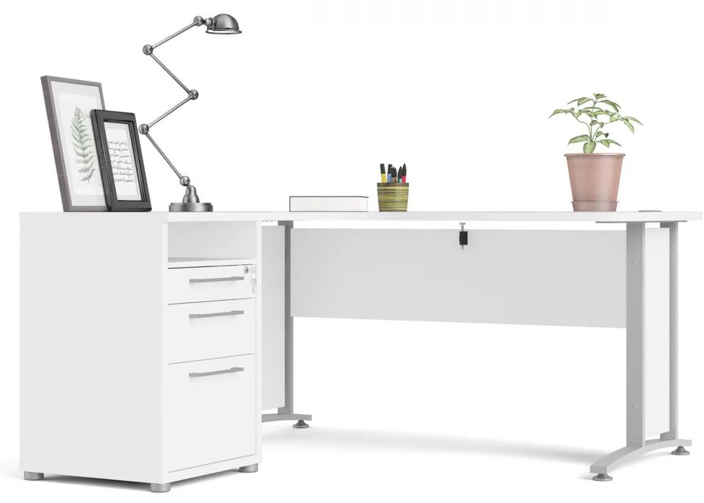FALCO Psací stůl Office 80400/44 bílá/silver grey