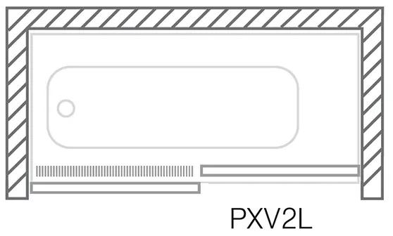 Roth PXV2L/1500 vanová zástěna s posuvnými dveřmi 150 x 150 cm 451-150000L-00-02 levá brillant / transparent