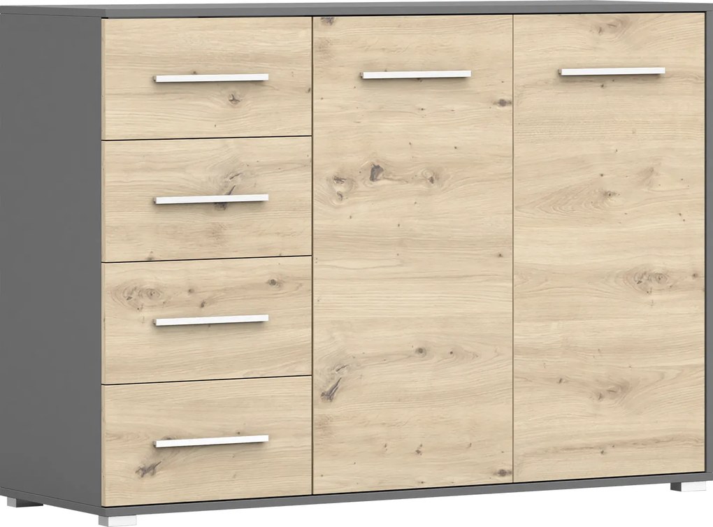 IDZ Komoda FRIDA 2D4S 01, 135 cm Dub Artisan / Grafit