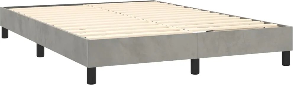 Box spring postel s matrací světle šedá 140x200 cm samet 3141185