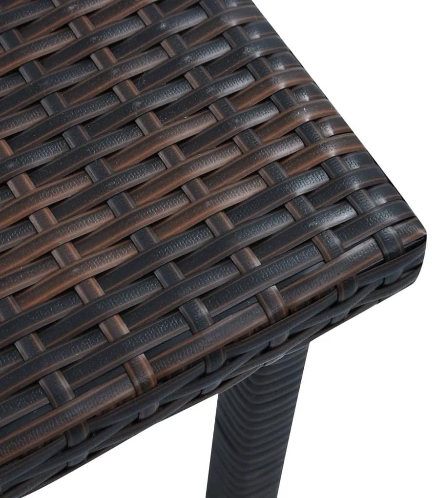 Zahradní čajový stolek hnědý 40 x 40 x 40 cm polyratan - Default Title