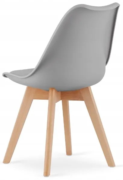 Jídelní set 1 + 4, stůl KAMI 80x80 bílý + židle BALI MARK šedá
