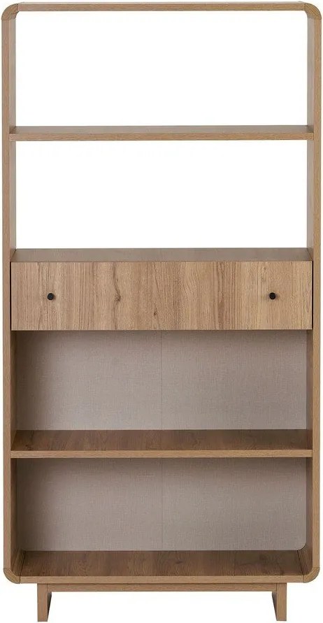 Knihovna v dekoru dubu ve světle přírodní barvě 78x153x34 cm Senza – Nordure