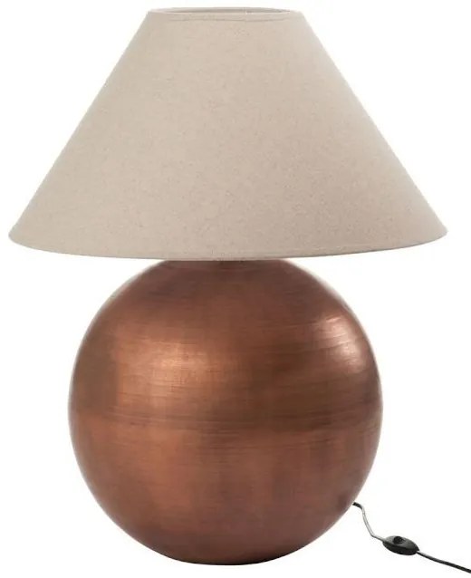 Měděná stolní lampa béžové stínidlo Lampara - Ø 56*70 cm