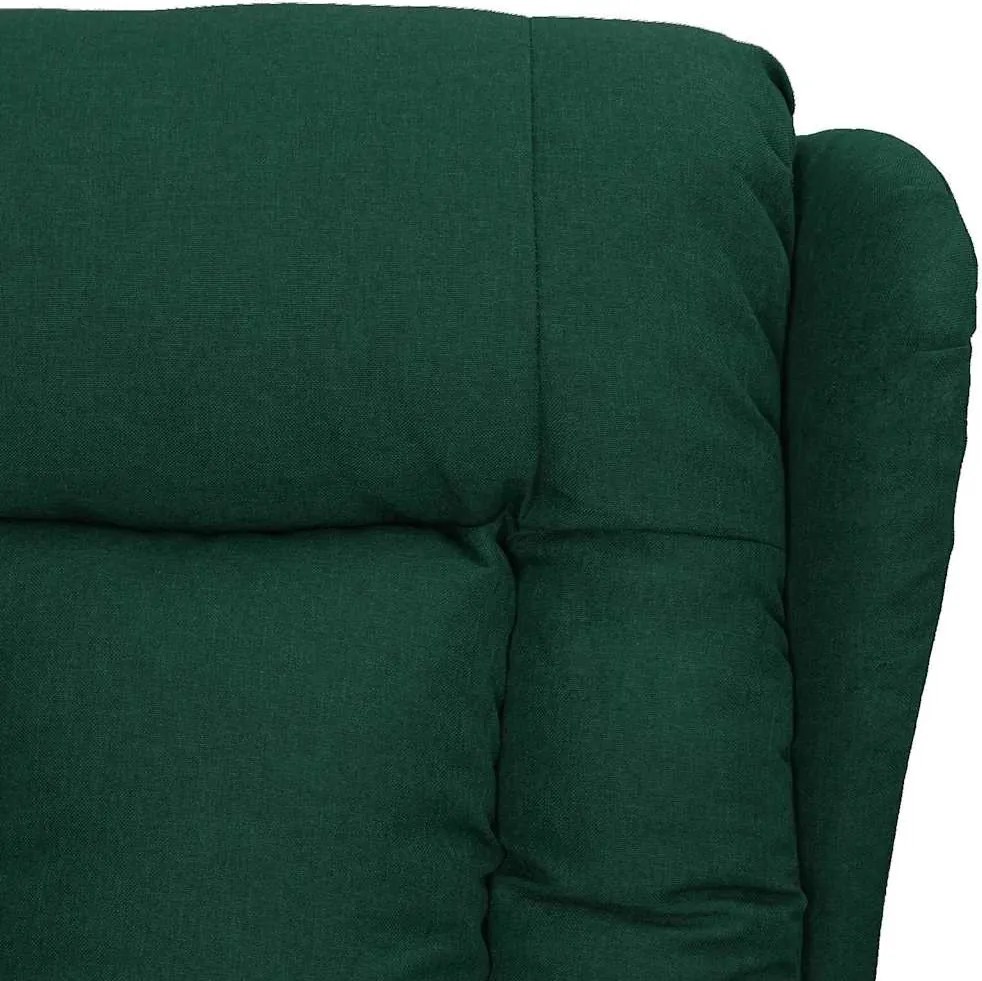 Elektrické masážní křeslo tmavě zelené textil 3098795