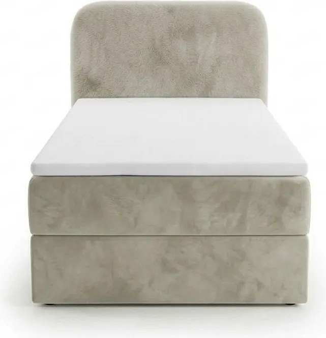 Čalouněná postel boxspring FORENA 90x200 cm krémová Matrace: Matrace Bonell pružinová