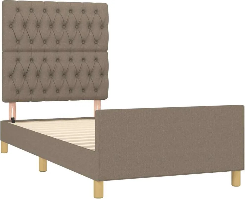 Rám postele bez matrace taupe 100 x 200 cm textil 3125280