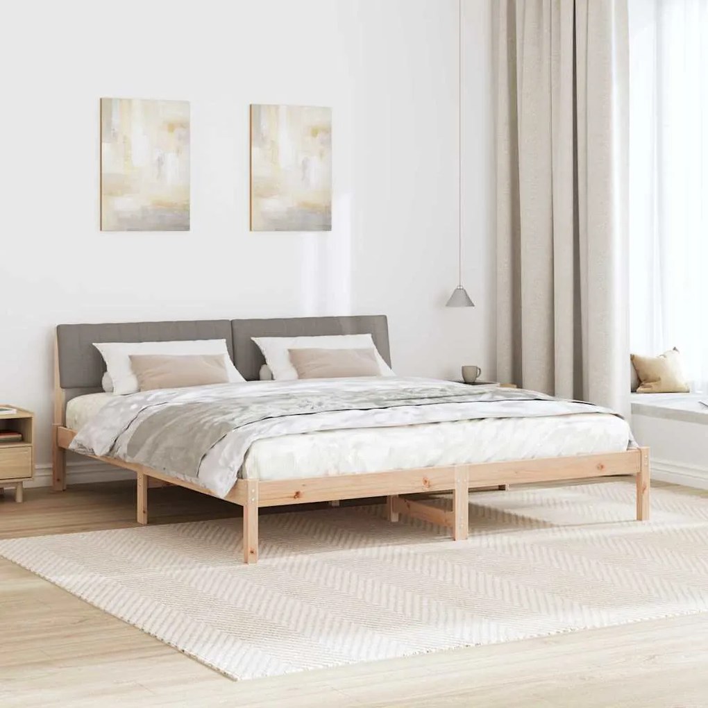 Rám postele Hnědá a taupe 180 x 200 cm Masivní borovicové dřevo 3394356