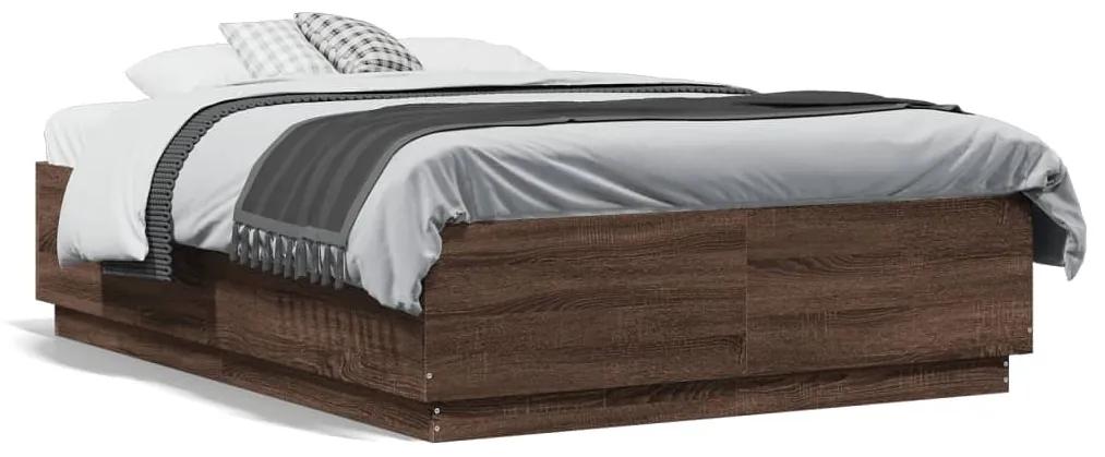 Rám postele hnědý dub 120 x 190 cm kompozitní dřevo,  3209750