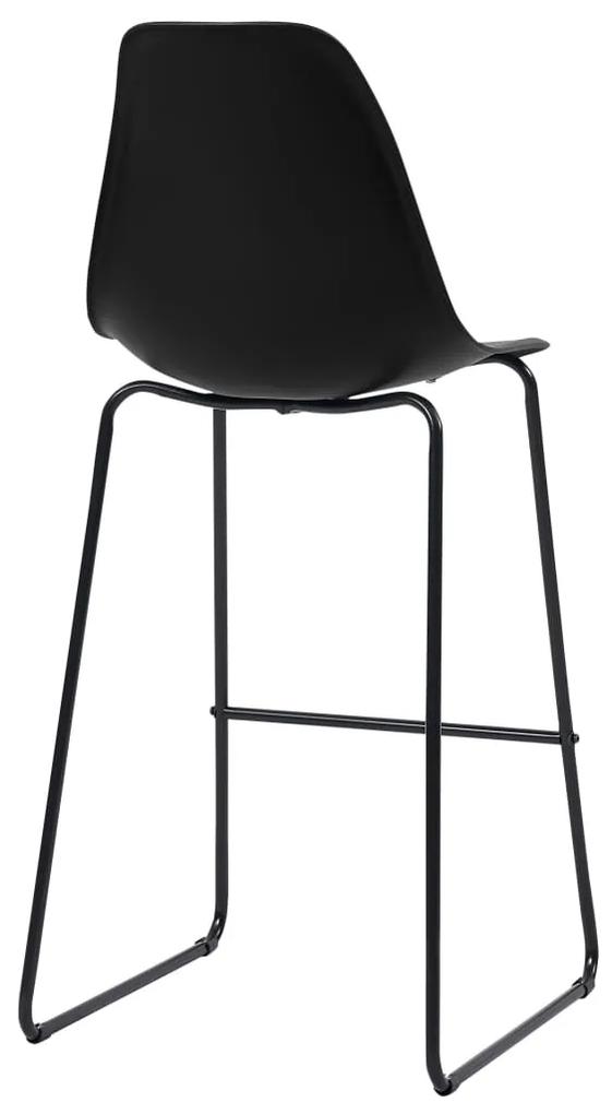 Barové židle - 4 ks - plast | černé