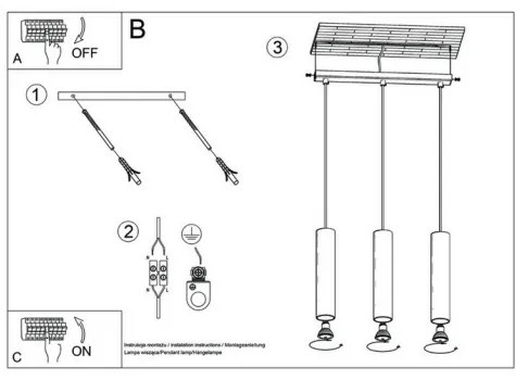 Závěsné svítidlo SOLLUX LAGOS 3L krémová GU10 3x10W bez žárovek SL.1481