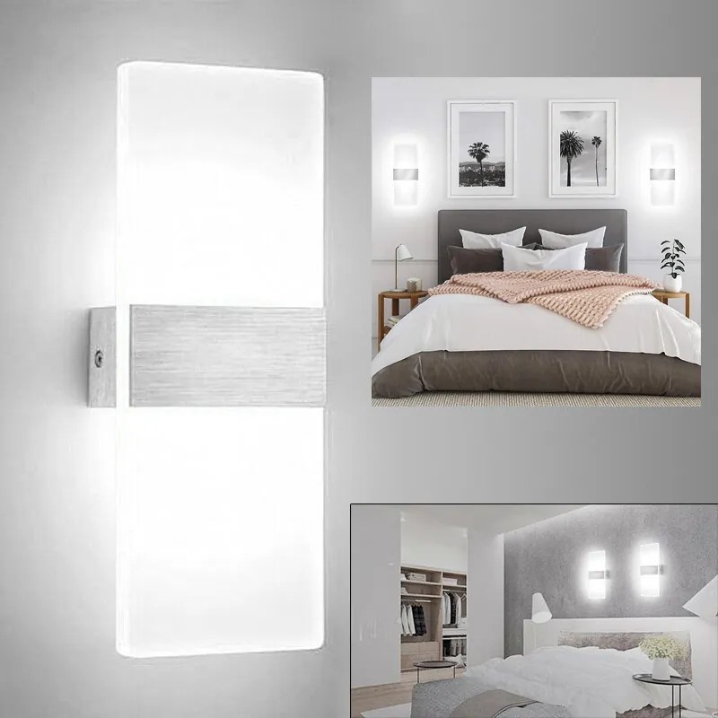 Led Lampa Nástěnná Svítidlo Bílá Moderní 18W 85-265V