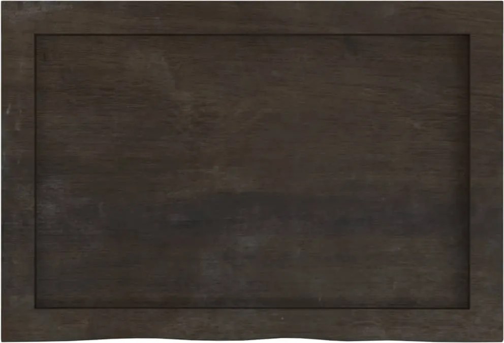 Koupelnová deska tmavě hnědá 60x40x (2-6) cm ošetřený masiv 3156202