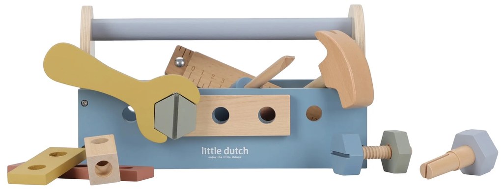 Little Dutch Dřevěný box s nářadím Blue