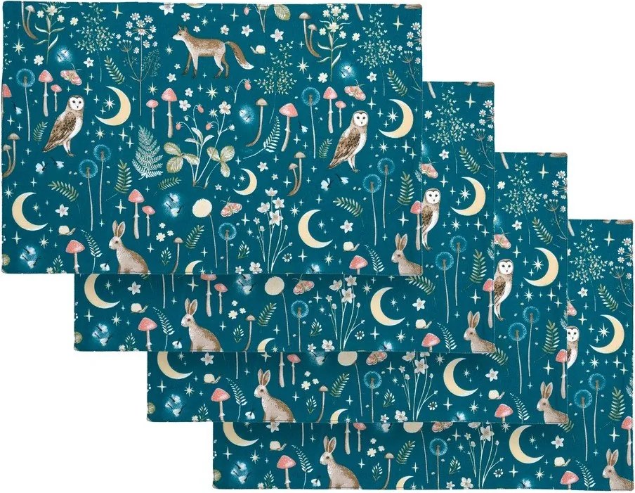 Látková prostírání v sadě 4 ks 30x46 cm Enchanted Twilight Animals – Catherine Lansfield