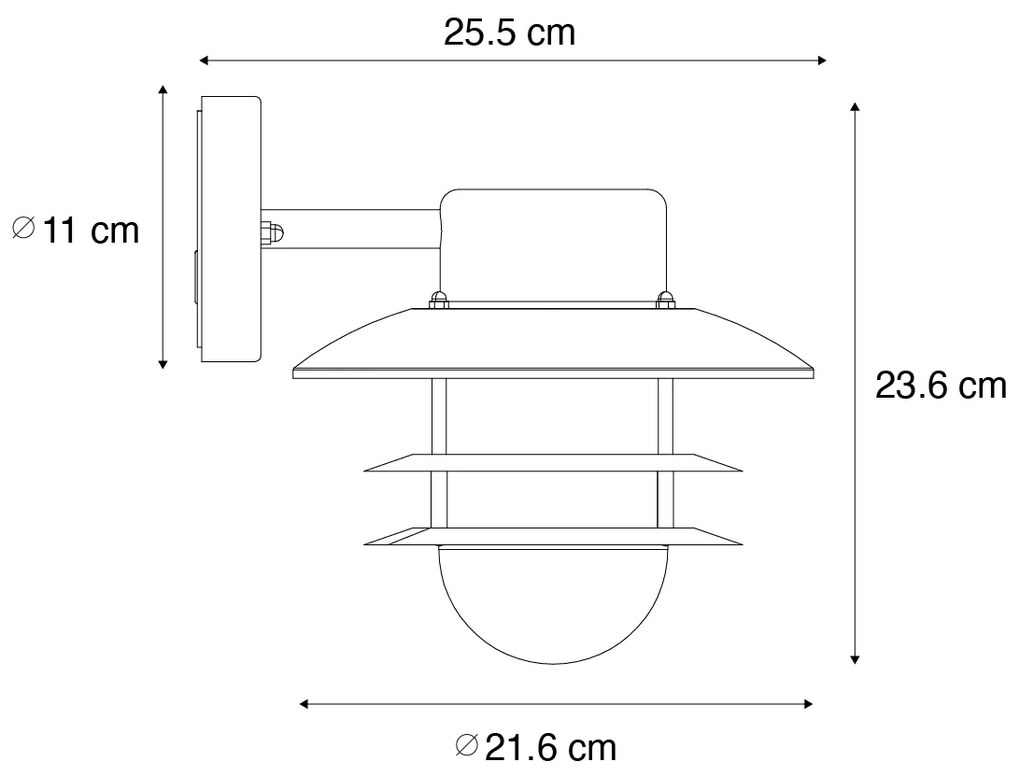 Průmyslová nástěnná lampa ocel IP44 - Shell