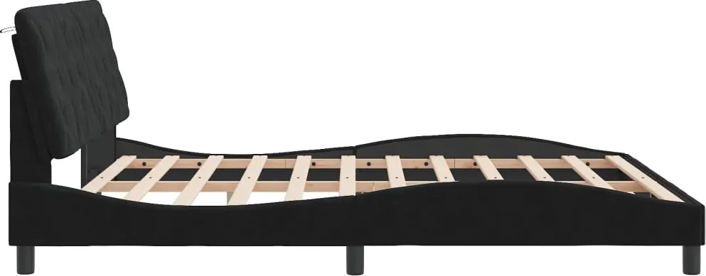 Rám postele s LED bez matrace černý 180 x 200 cm samet 3213869