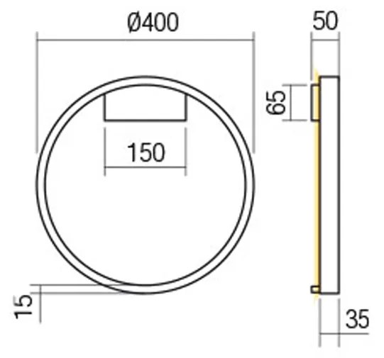 Redo 01-2818 nástěnné LED svítidlo Febe matně zlaté, 24W, 4000K, ø40cm