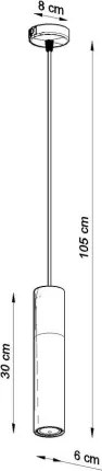 Lustr SOLLUX Borgio 1 GU10 1x40W bez zdroje SL.0650 beton a ocel černá